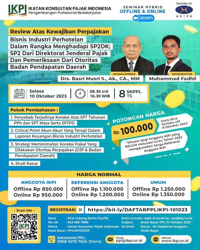 PPL Terstruktur IKPI 10 Oktober 2023 - Ikatan Konsultan Pajak Indonesia