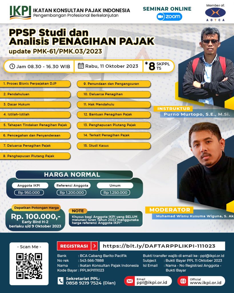 PPL Terstruktur IKPI 11 Oktober 2023 - Ikatan Konsultan Pajak Indonesia