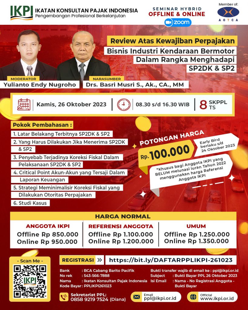 PPL Terstruktur IKPI 26 Oktober 2023 - Ikatan Konsultan Pajak Indonesia